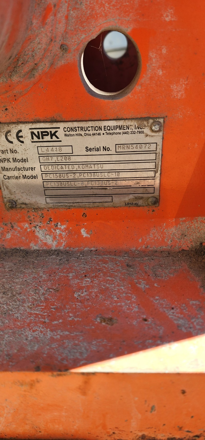 NPK GH7/E208 BRACKET Equipment/Stock#: A1590 - for sale by Anderson ...
